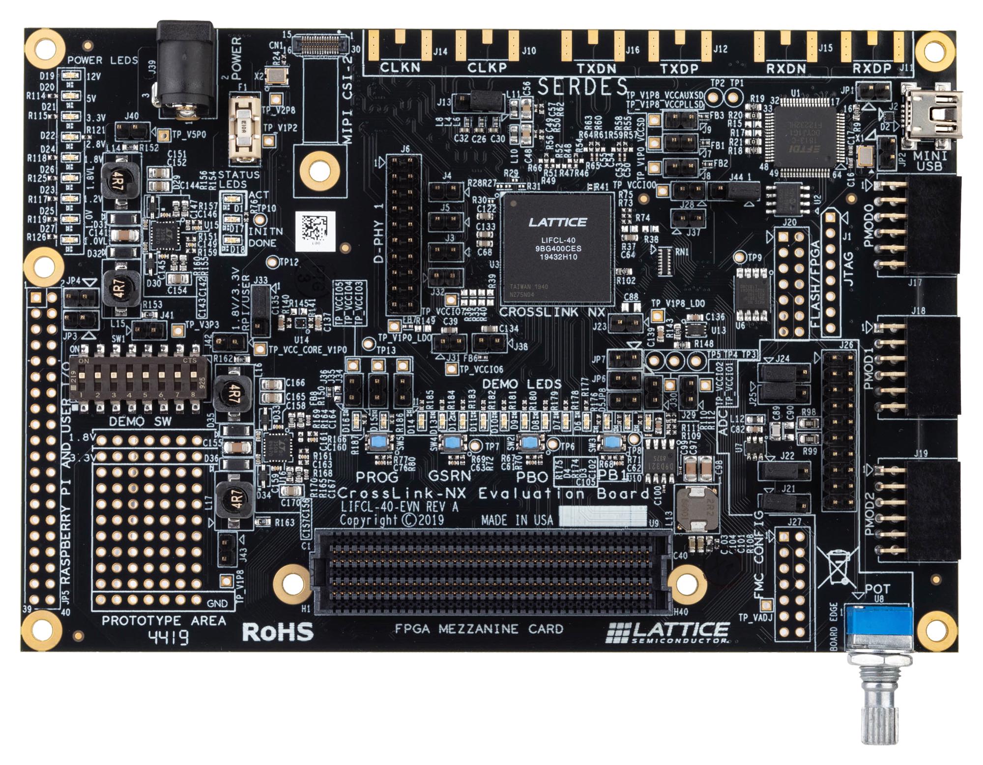 LIFCL-40-EVN - Lattice Semiconductor - Evaluation Board, Crosslink-NX, FPGA