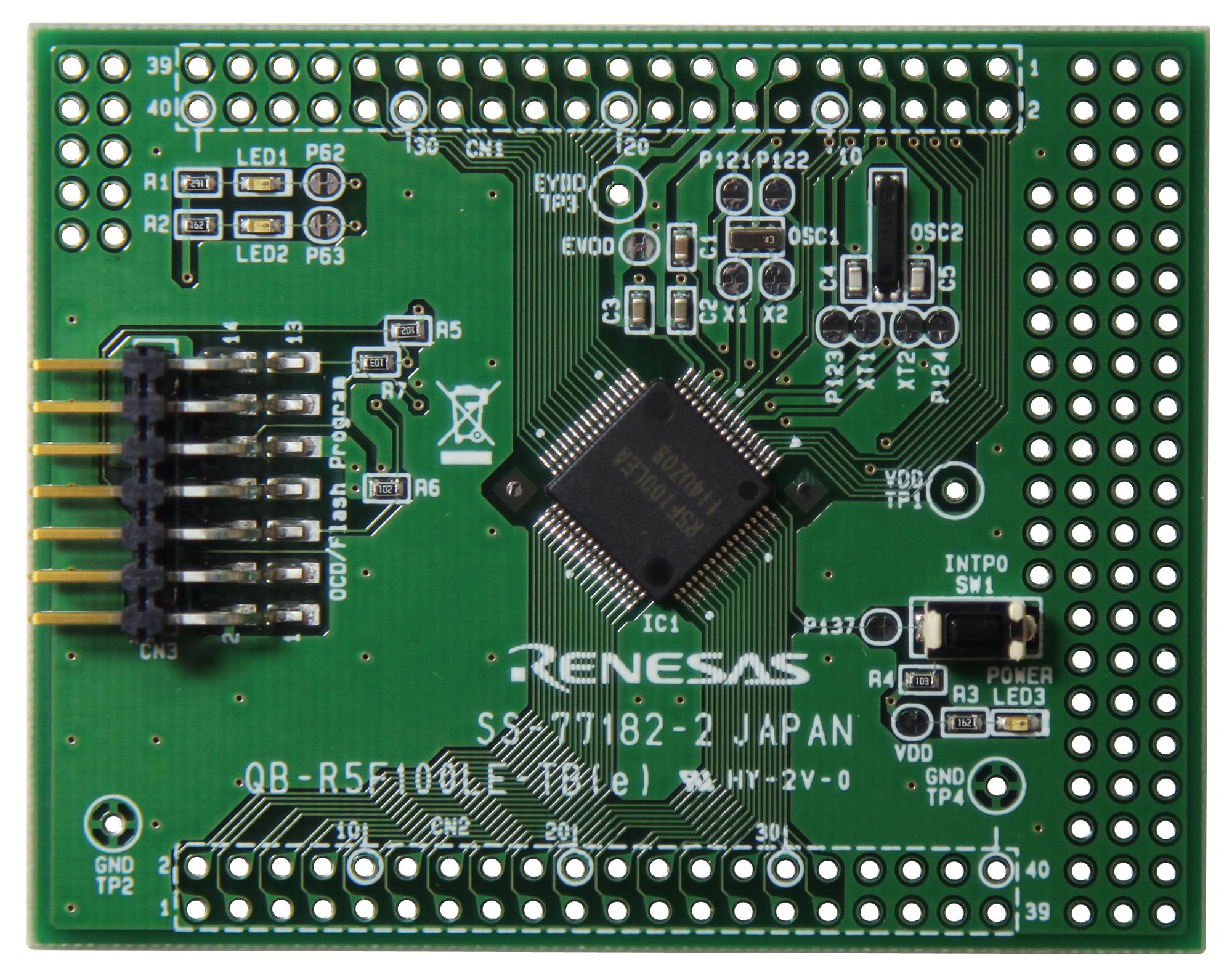 QB-R5F100LE-TB - Renesas - CPU Board, R5F100LEAFB, 16 bit