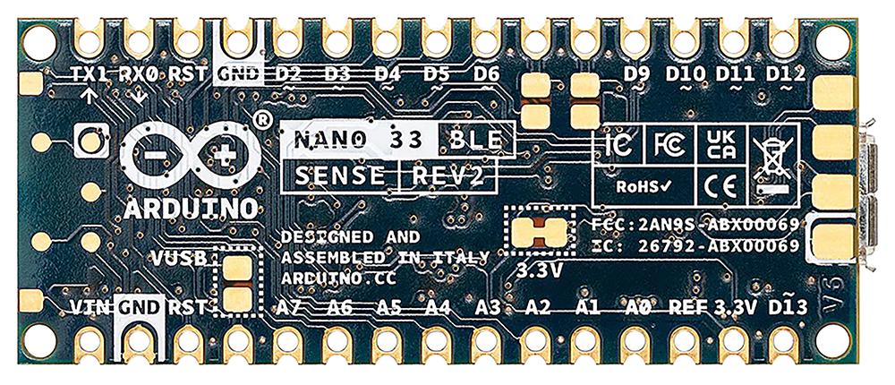 ABX00069 - Arduino - SBC, Arduino Nano 33 BLE Sense Rev2, 32bit