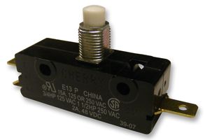 0E13-00J0 ZF, Microswitch, Snap Action, Plunger, SPDT, Quick Connect, Solder, 15 A, 48 VDC | e絡盟台灣